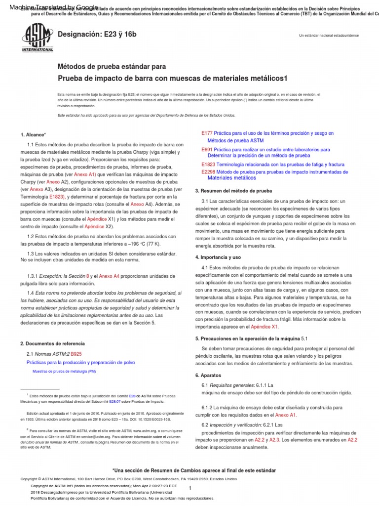 Astm E23 | PDF | Temperatura | Puntero (Programación de computadora)