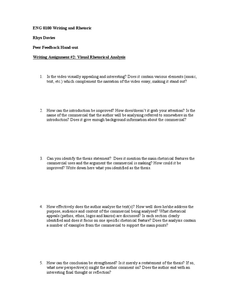 Peer-Review Visual Rhetorical Analysis | PDF