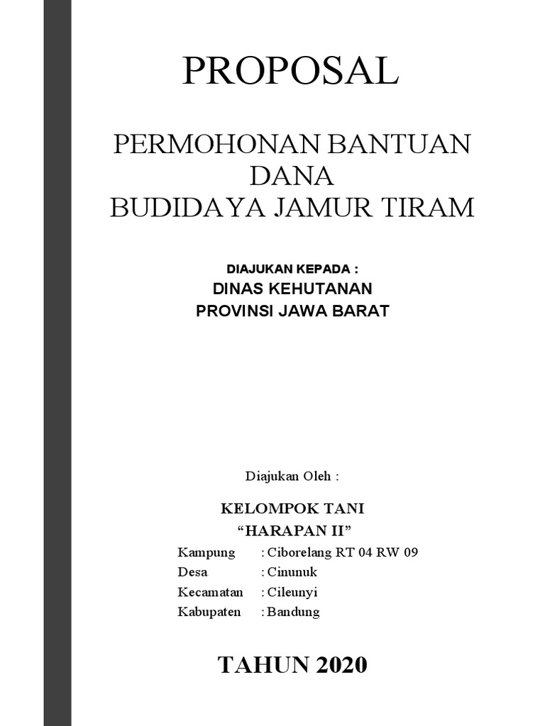 Proposal Jamur Tiram Harapan II | PDF