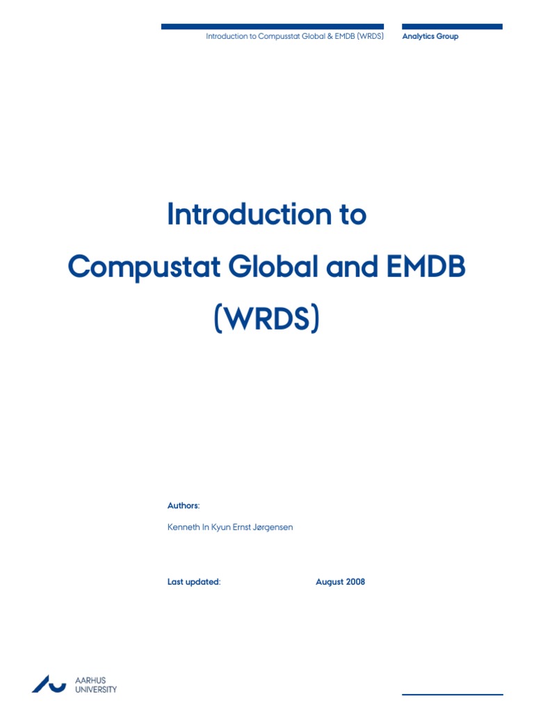 Compustat Global & EMDB Overview Guide | PDF | Cusip | Analytics