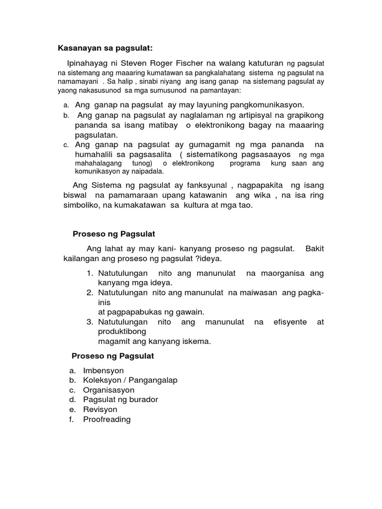 Kasanayan Sa Pagsulat | PDF