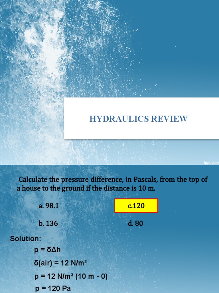 Hydraulics Calculations and Solutions Guide | PDF