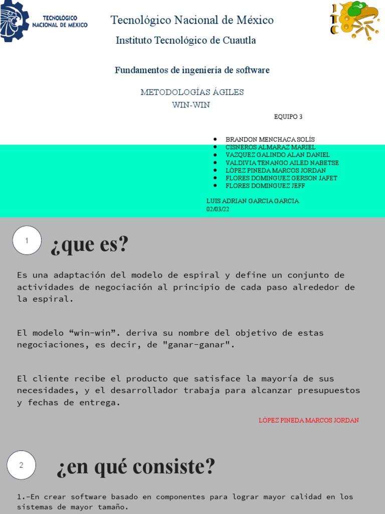 Análisis del modelo Win-Win como variante del modelo en espiral para el ...
