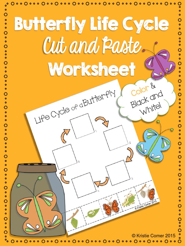 Cut and Paste: Butterfly Life Cycle Worksheet | PDF