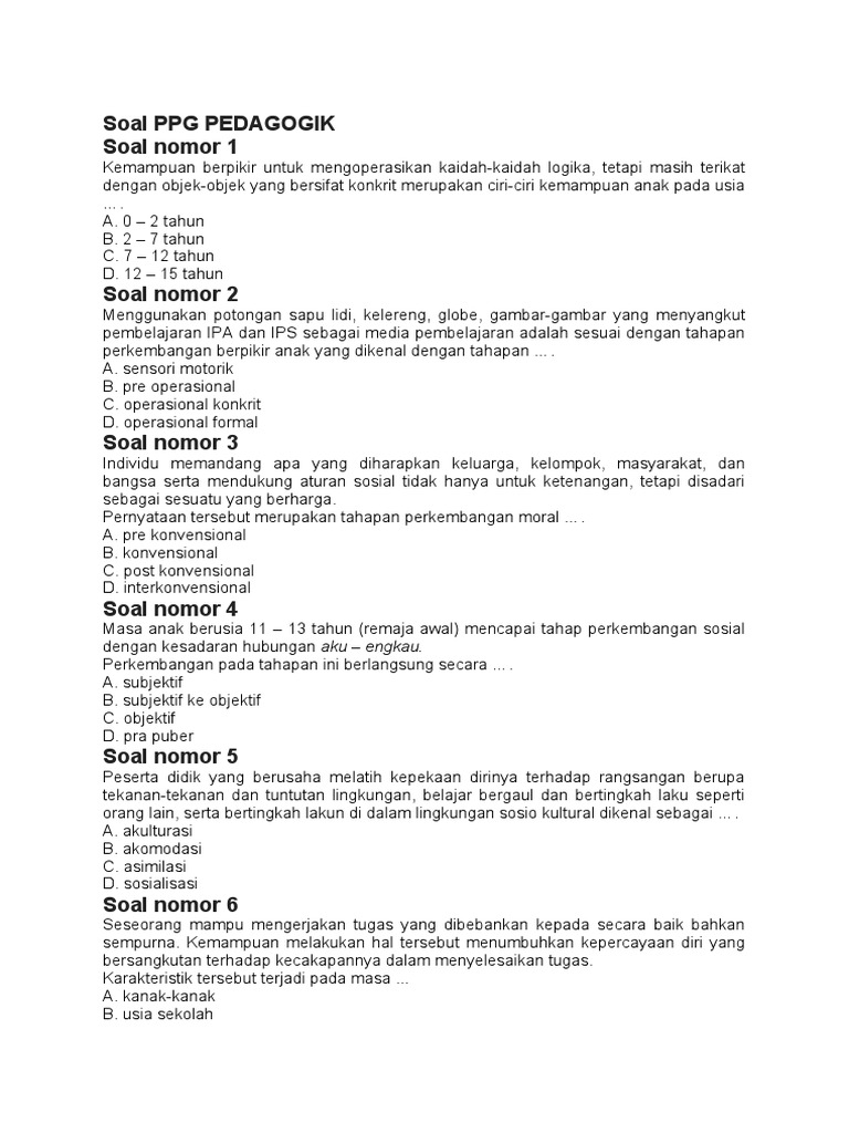 Soal PPG PEDAGOGIK | PDF