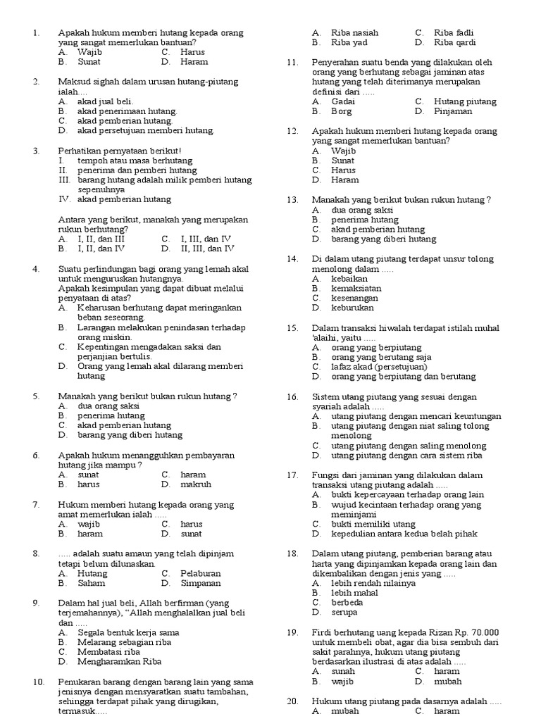 Pas Fiqih KLS 9 | PDF
