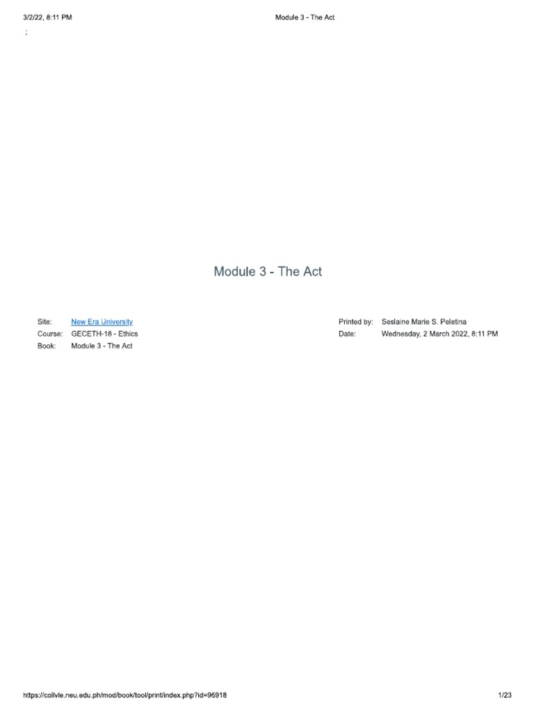 Ethics Module 3 | PDF
