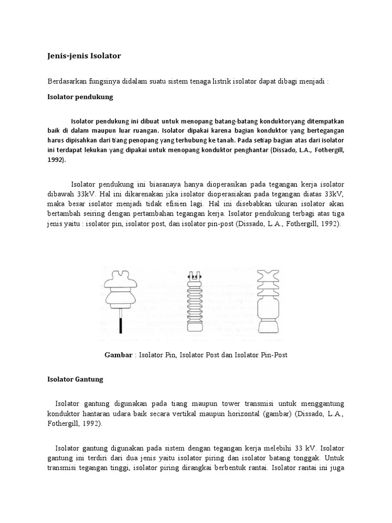 Jenis Jenis Isolator | PDF