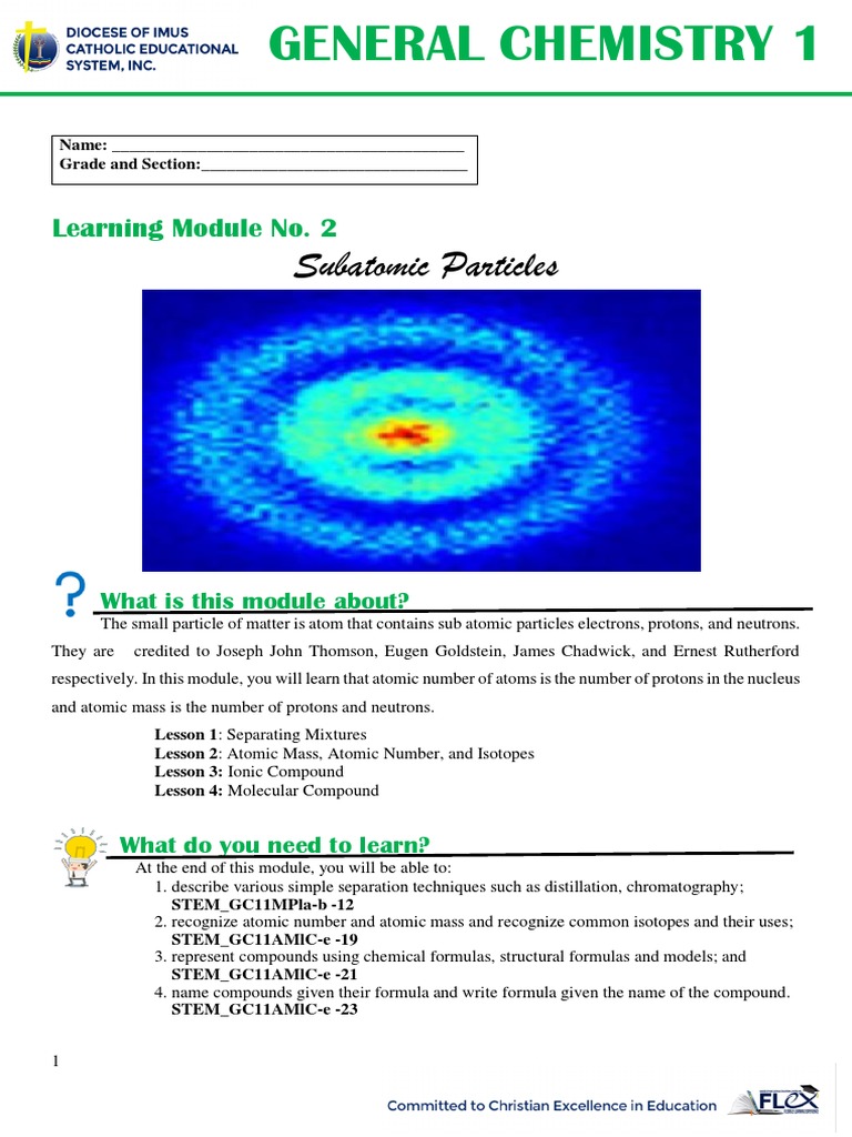 Module 2 - General Chemistry 1 (Final) | PDF | Neutron | Ion