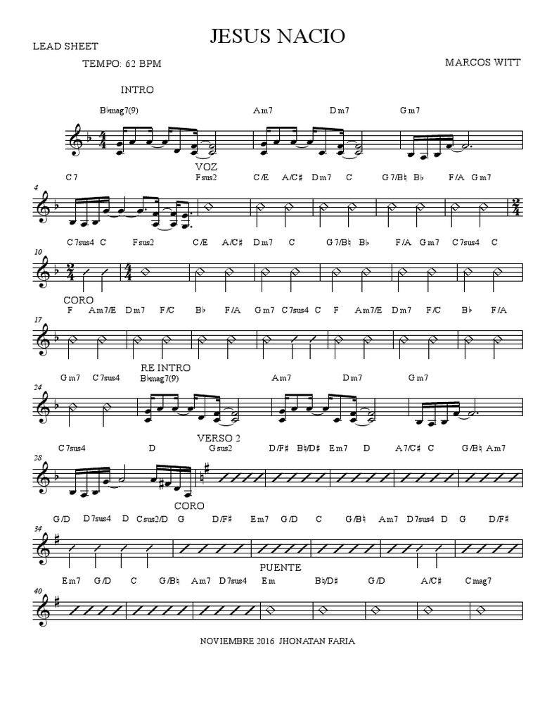 Jesus Nacio Lead Sheet | PDF