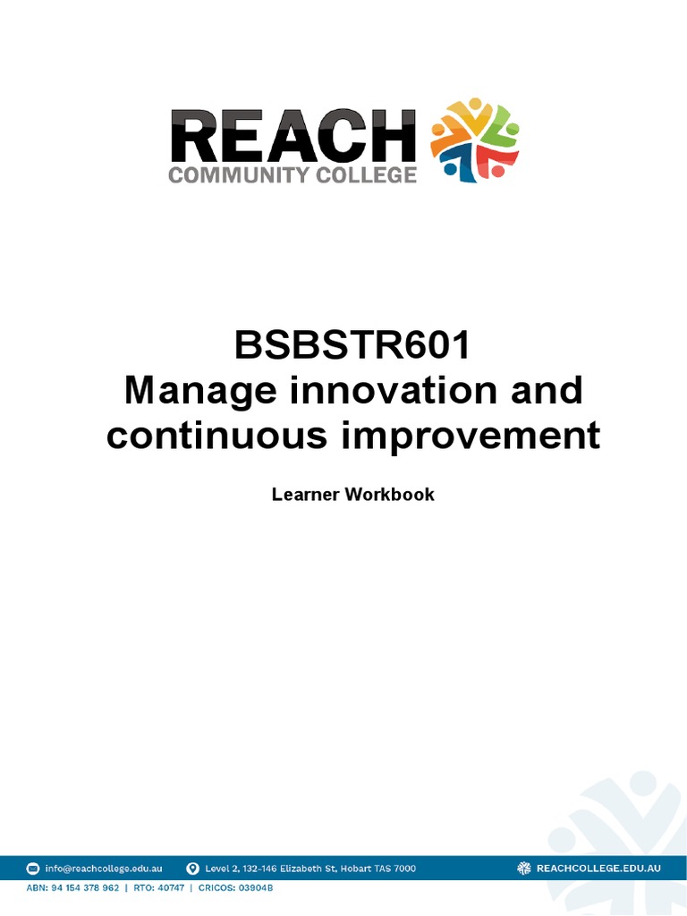 Manage Innovation & Continuous Improvement Workbook | PDF ...