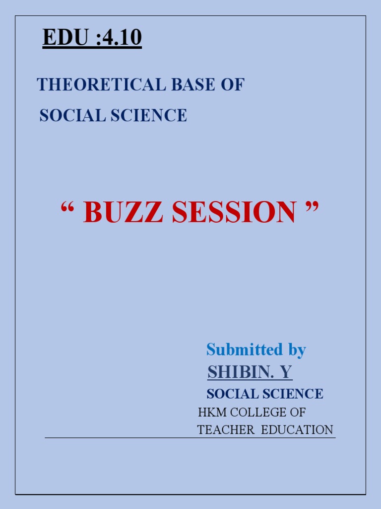 " Buzz Session ": Theoretical Base of Social Science | PDF ...