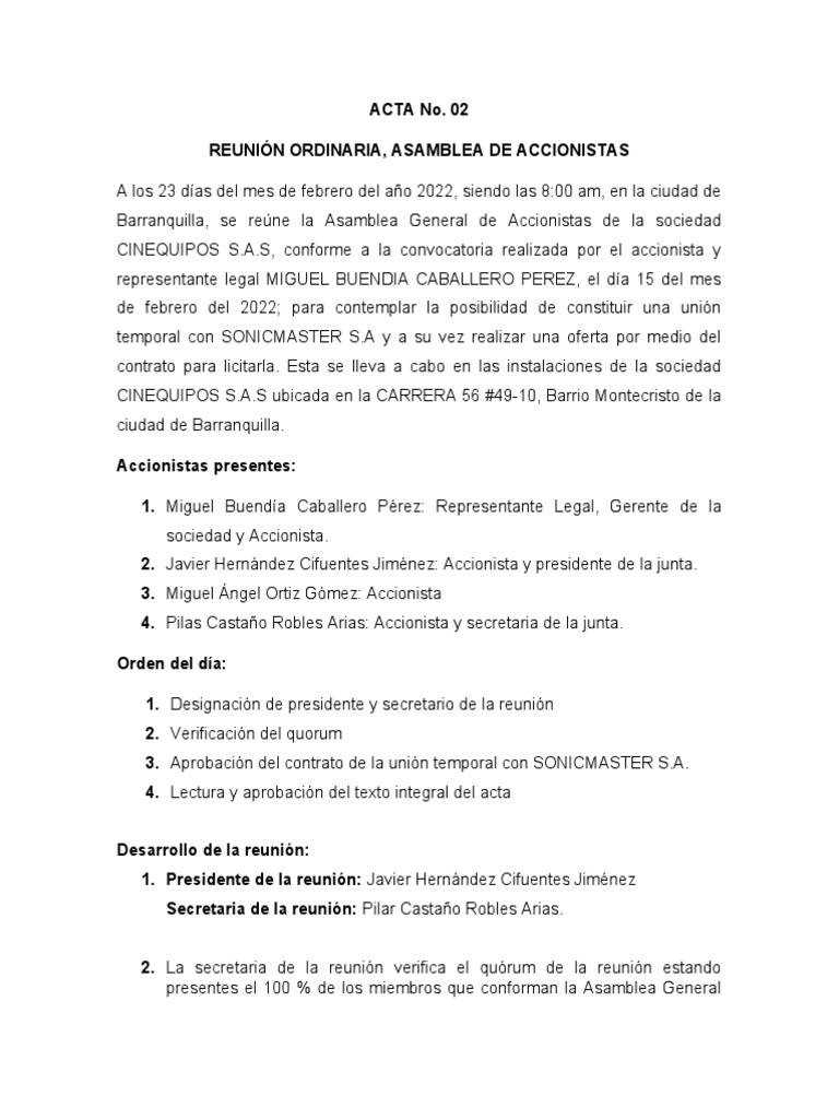 ACTA No | PDF | Gobierno