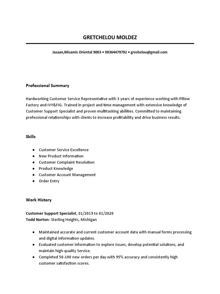 Resume - Cover Letter GRETCHELOU MOLDEZ | PDF | Data | Information