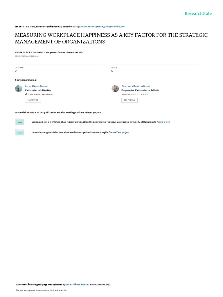 Measuring Workplace Happiness for Management | PDF | Employment | Goal