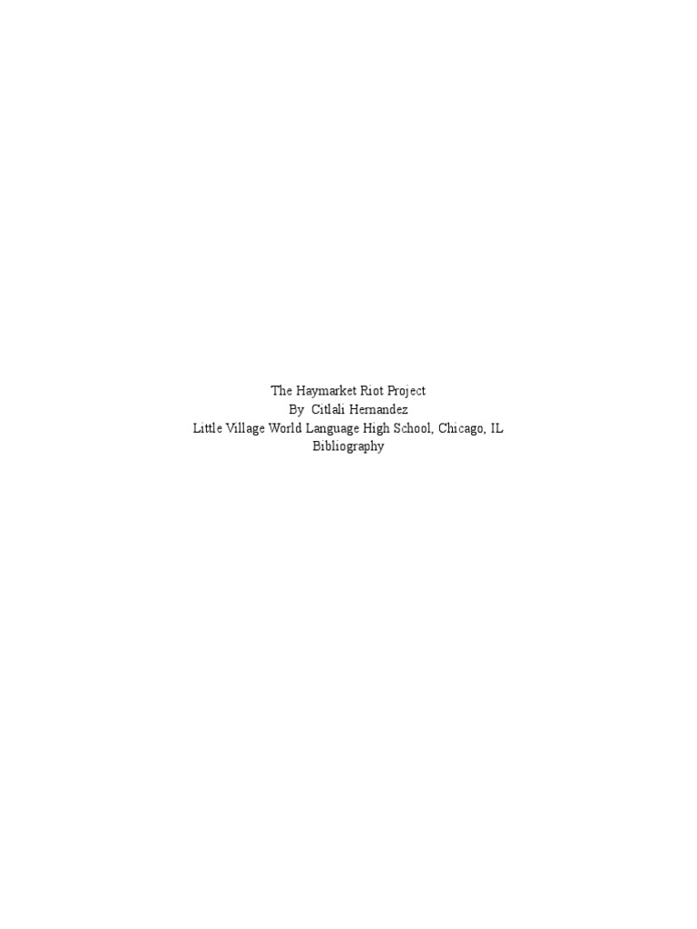 Haymarket Riot: Key Historical Sources | PDF | History