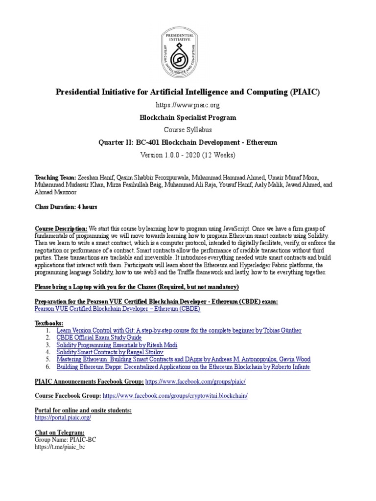 PIAIC BC Q2 Syllabus | PDF | Computer Science | Computing