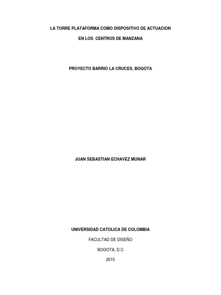 Torre Plataforma | PDF | Diseño | Bogotá