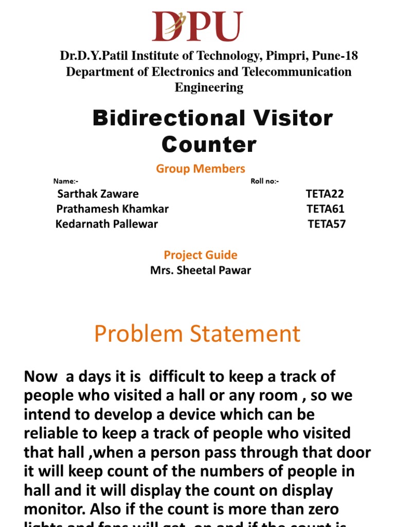 Bidirectional Visitor Counter System | PDF | Microcontroller | Electricity