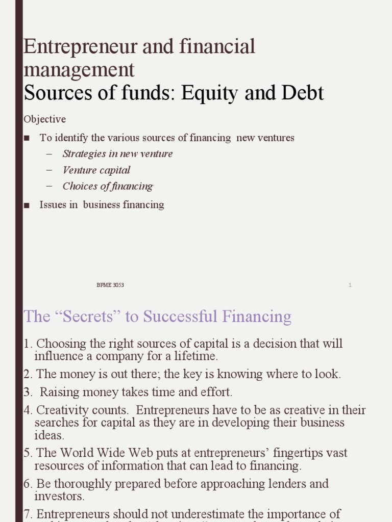 Entrepreneurial Financing Strategies | PDF | Venture Capital ...