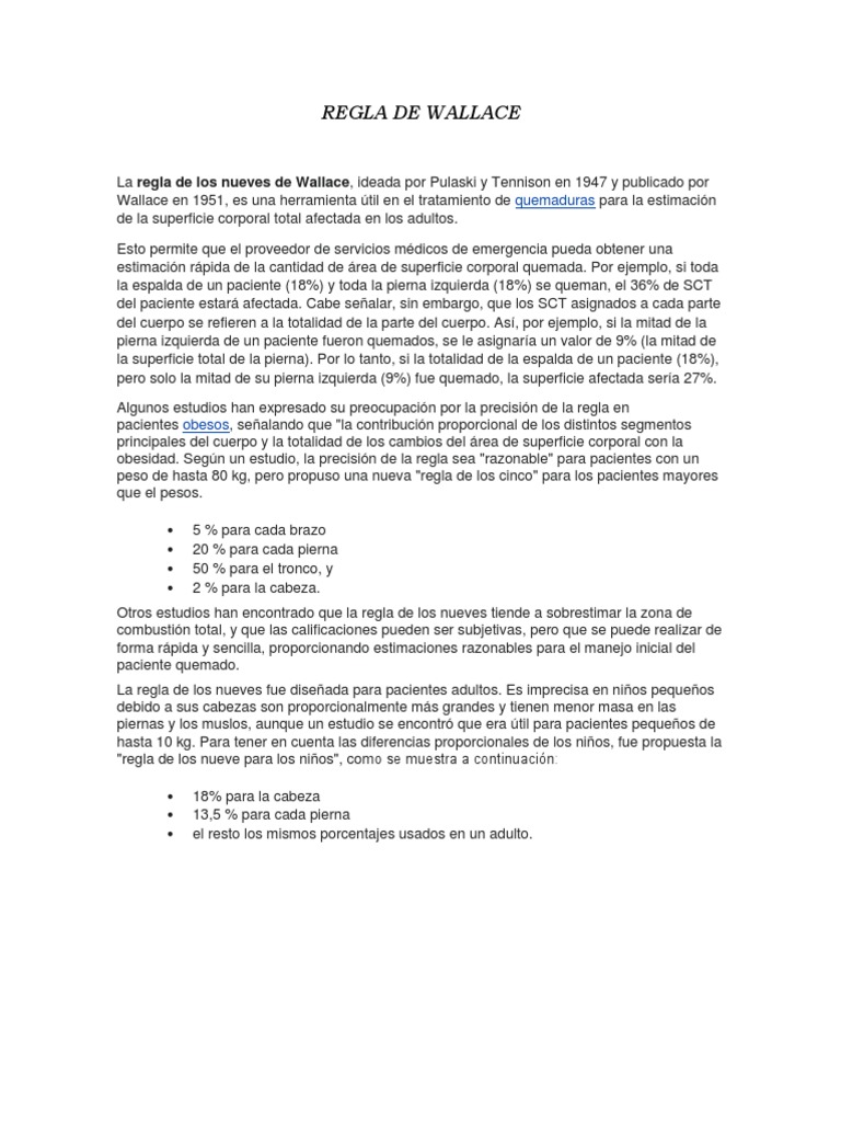 Regla de Wallace | PDF