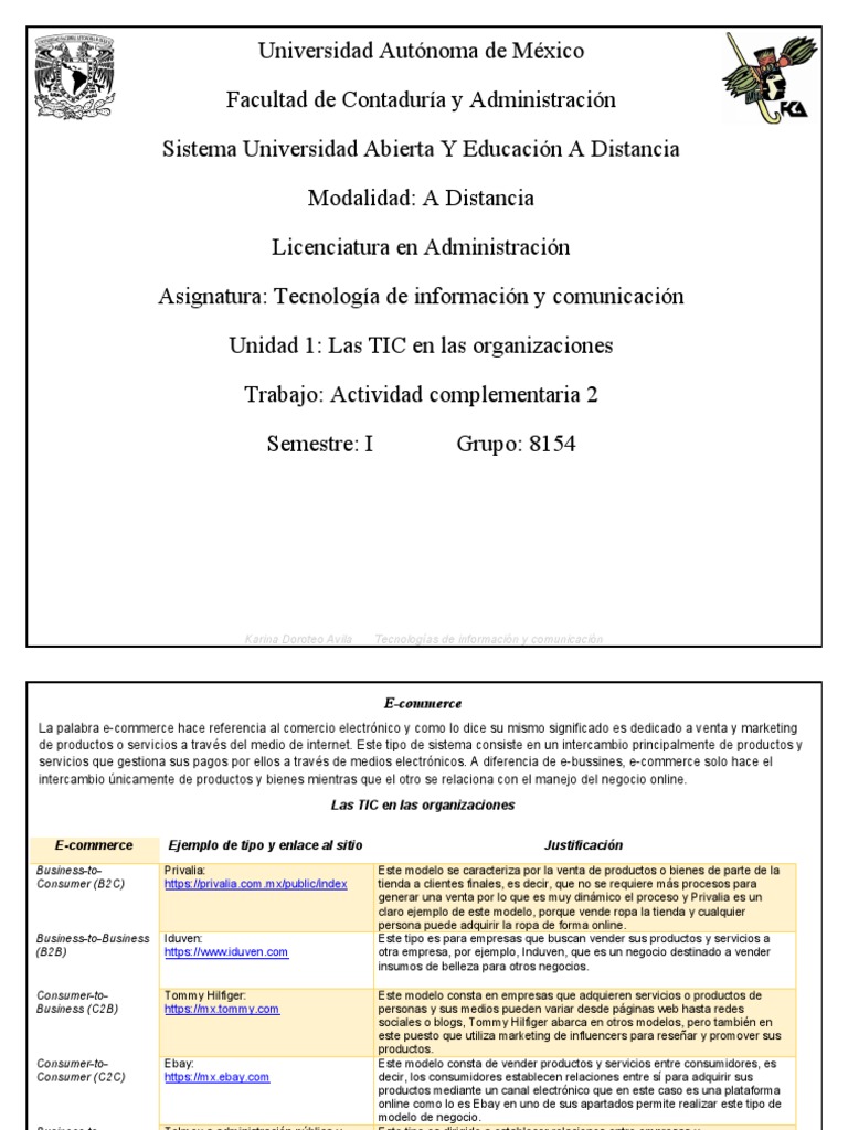 Actividad Complementaria 2 | PDF | Comercio electrónico | Business