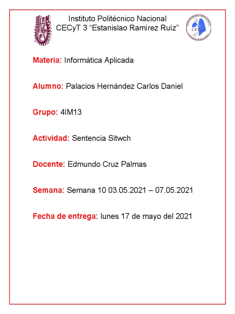 Sentencia SWITCH Lenguaje C | PDF | Flujo de control | Lenguaje de programación
