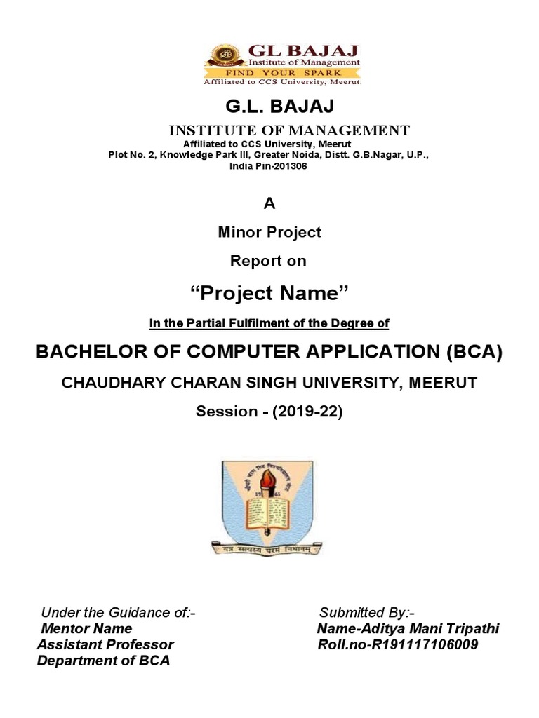 G.L. Bajaj: "Project Name" | PDF | Feasibility Study | Computing