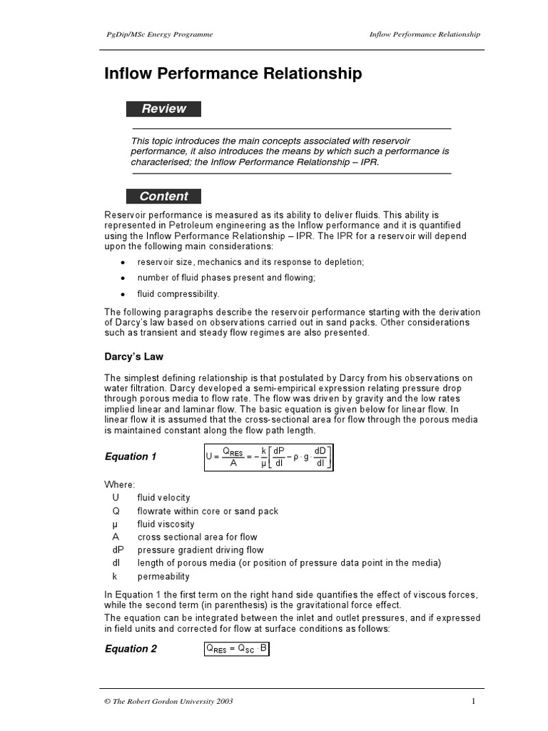 DF4 - Inflow Performance Relationship | PDF | Fluid Dynamics | Gases