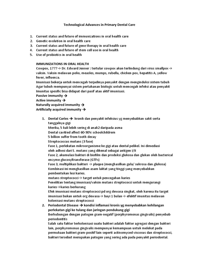 Technological Advances in Primary Dental Care | PDF | Kesehatan Holistik