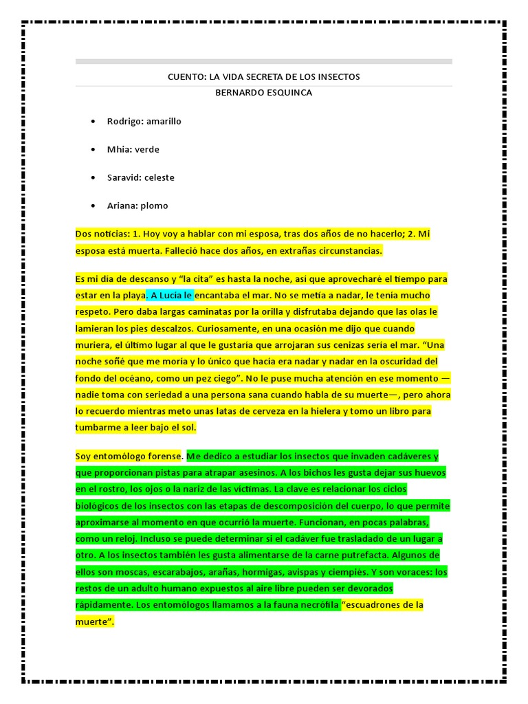 Cuento de Los Insectos | PDF | Insectos