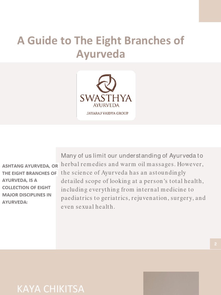 A Guide To The Eight Branches of Ayurveda | PDF | Ayurveda | Medicine