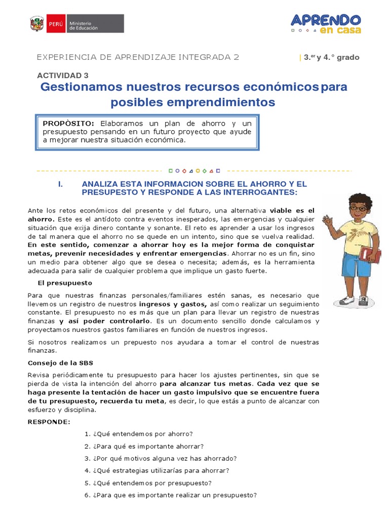 Experiencia De Aprendizaje 2 Actividad 3 Cc Ss 3y4 Año Pdf