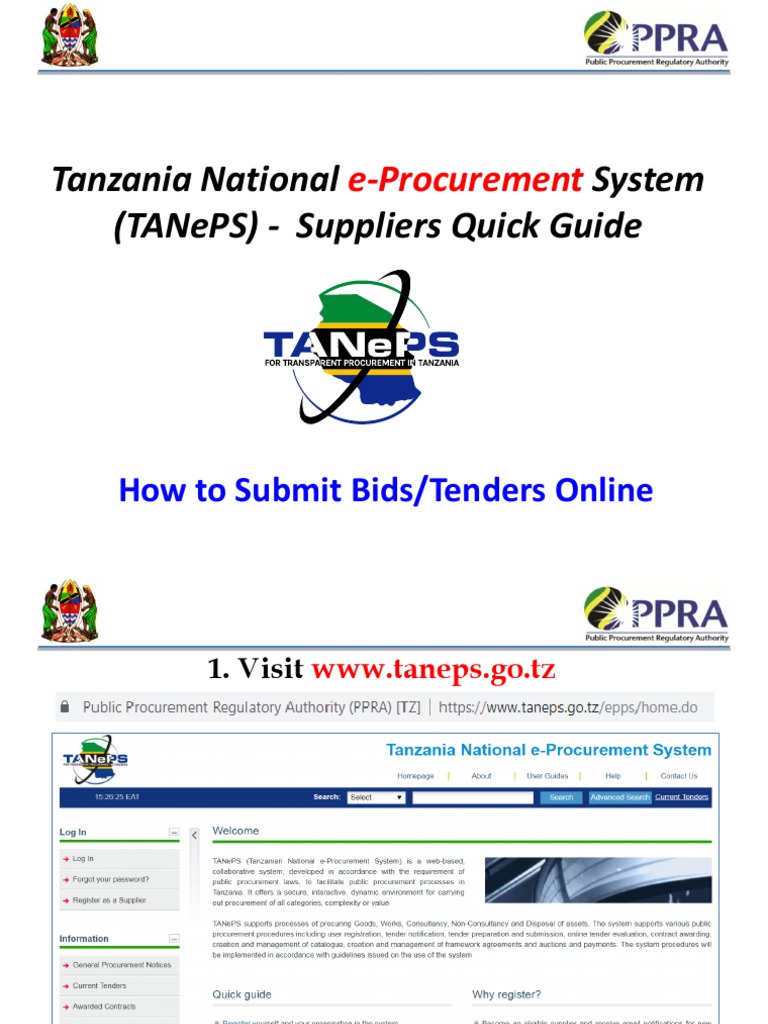TANePS Supplier Bid Submission Guide | PDF | Login | User (Computing)