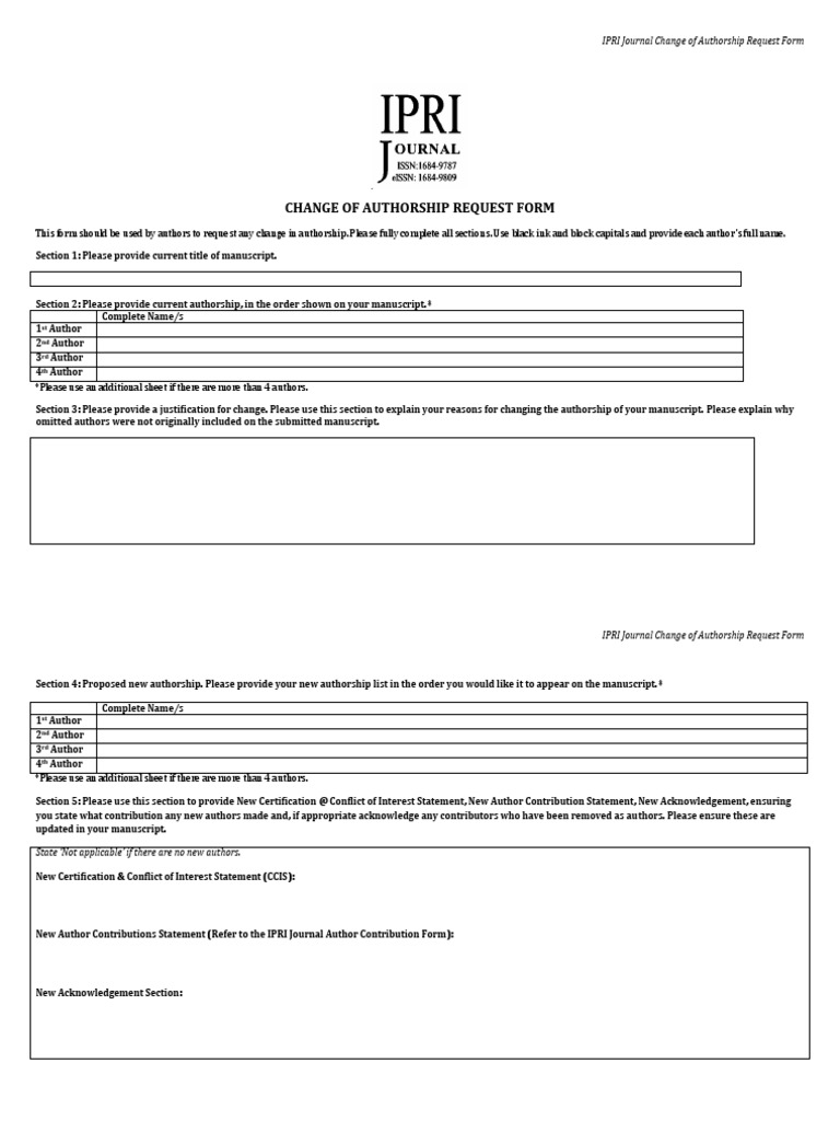 Authorship Change Form What's New On Scopus: Author & Affiliation