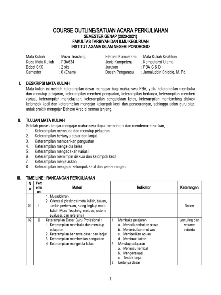 Contoh Pembelajaran Micro Teaching SD | PDF