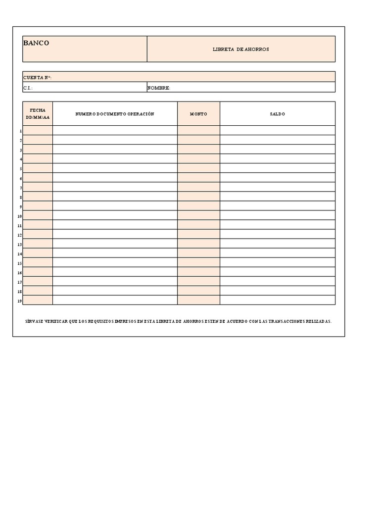 Libreta de Ahorro | PDF
