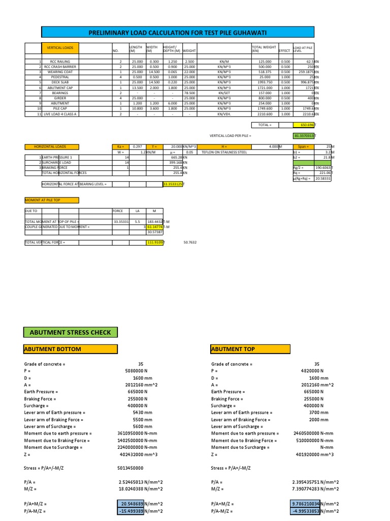 Load Calculation of Test Pile | PDF | Deep Foundation | Mechanical ...