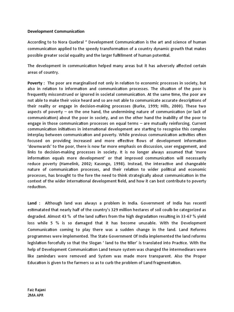 Development Communication | PDF | Communication | Poverty