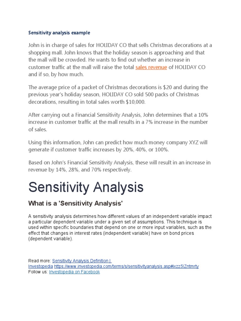 Sensitivity Analysis | PDF | Sensitivity Analysis | Business