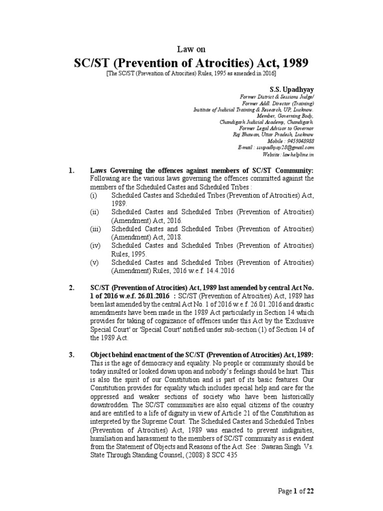 LLB Cases SC-ST Act | PDF | Bail | Supreme Court Of India