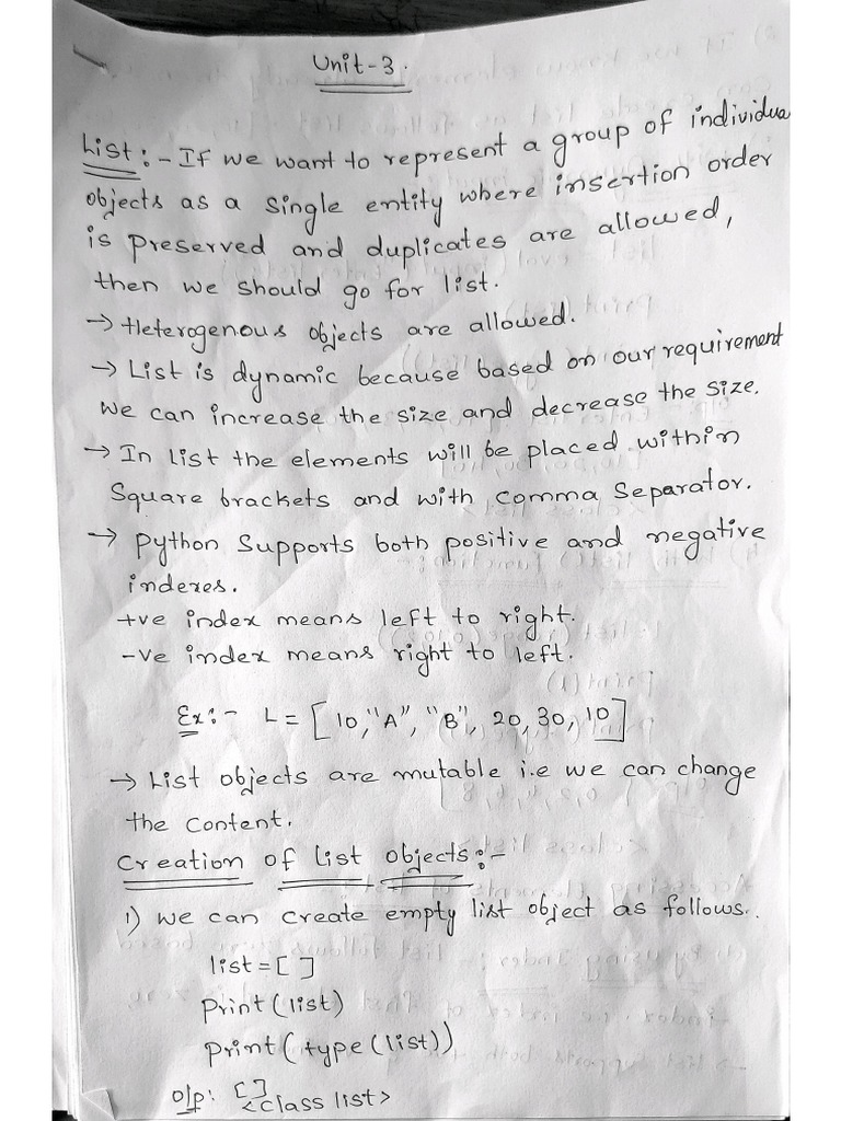 Python 3 Unit Notes | PDF