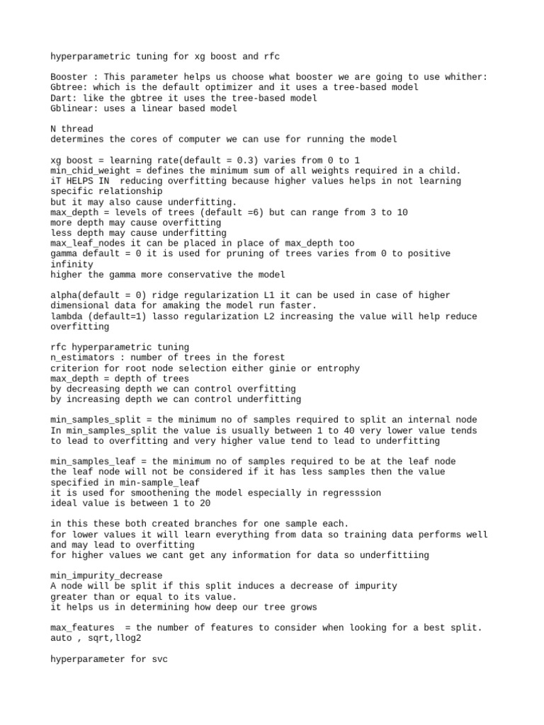 Hyperparametric Tuning of XG and RFC | Download Free PDF | Matrix ...