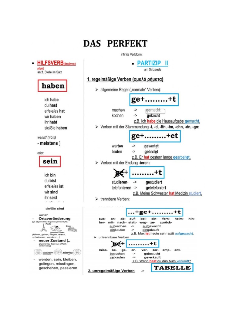 Das Perfekt | PDF