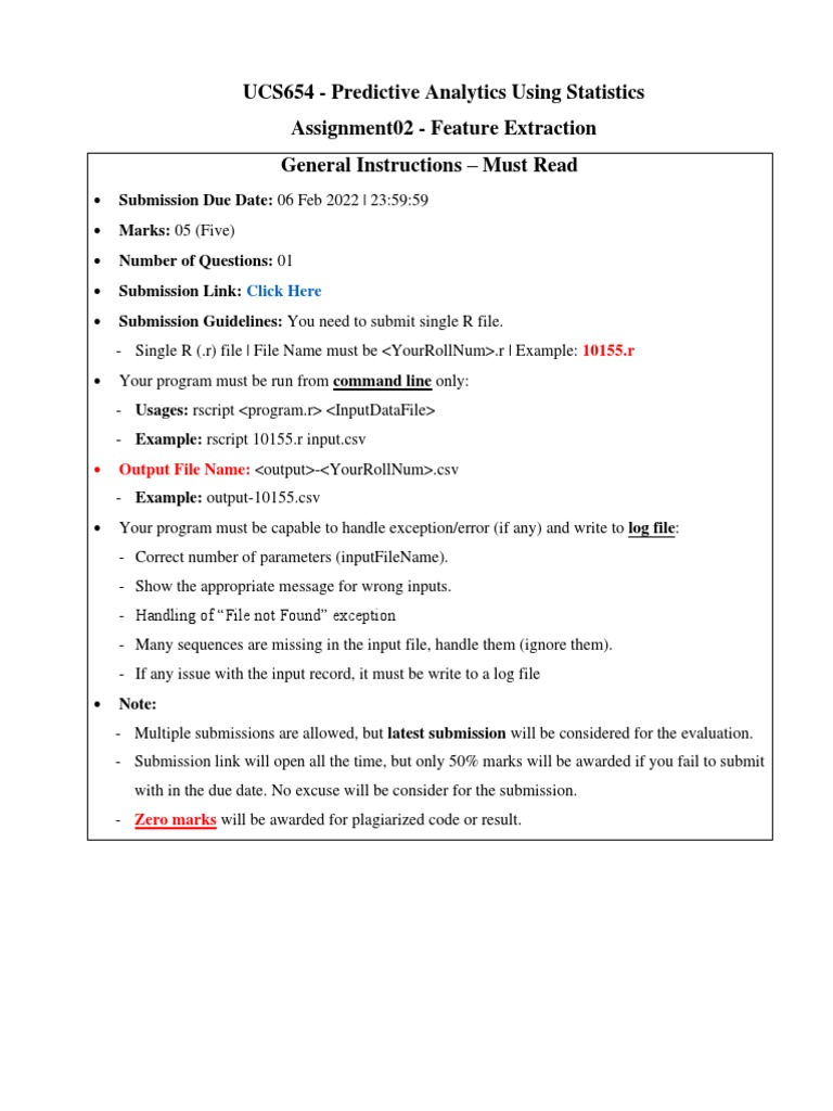 Assignment02 - Feature Extraction | PDF | Computer File | Comma Separated Values