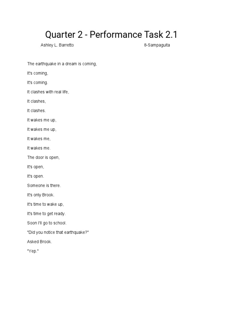 Quarter 2 - Performance Task 2.1 | PDF