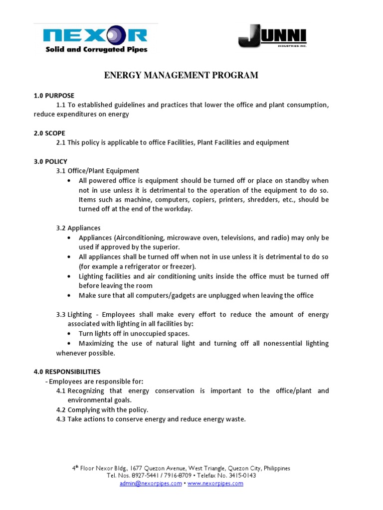Energy Management Program Guidelines | PDF
