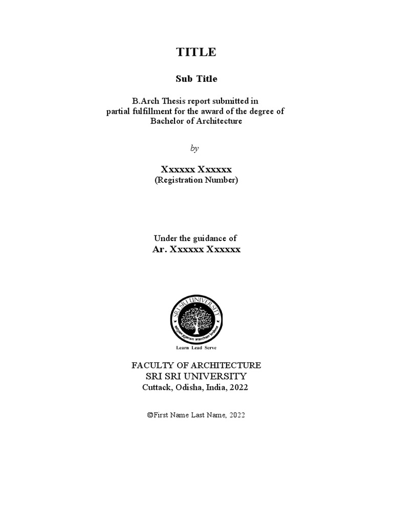Thesis Report Format FOA SSU 2022 | PDF | Thesis | Cognition