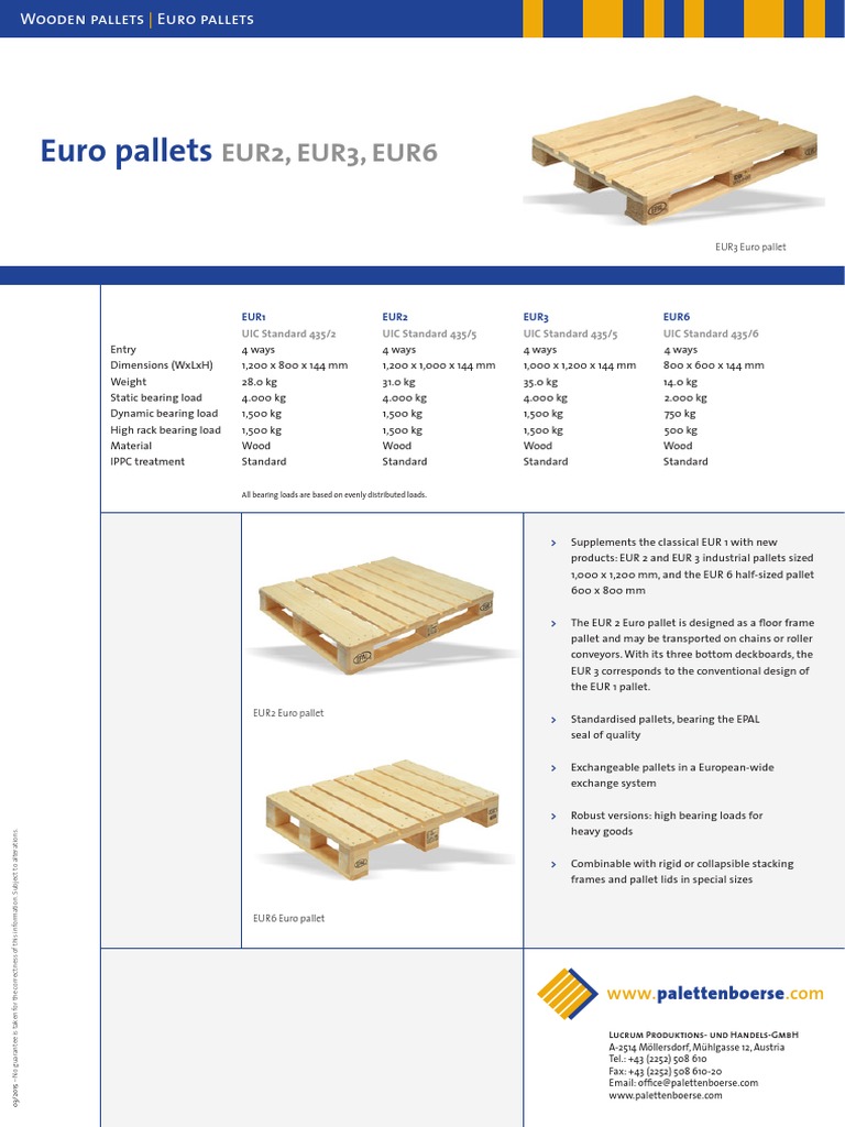 Euro Pallets: Eur2, Eur3, Eur6 | PDF | Pallet | Secondary Sector Of The ...