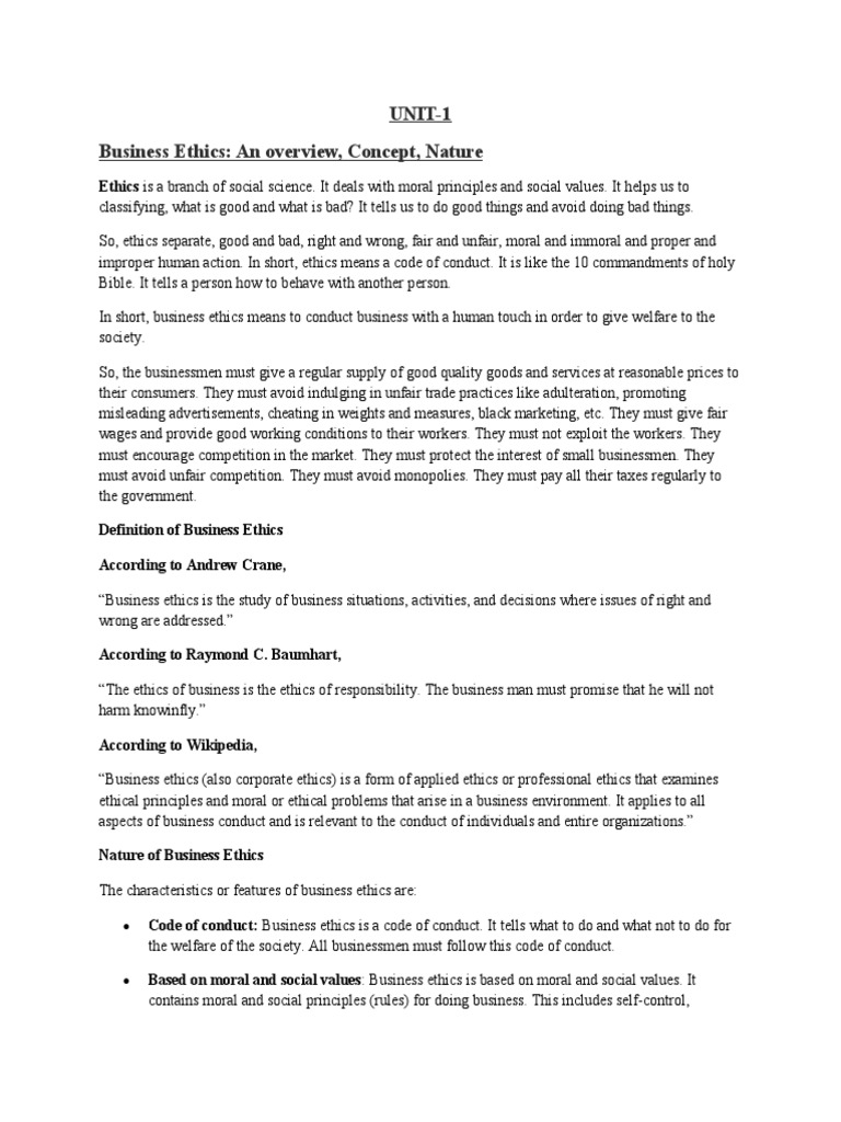 Business Ethics NOTES | Download Free PDF | Business Ethics | Human ...